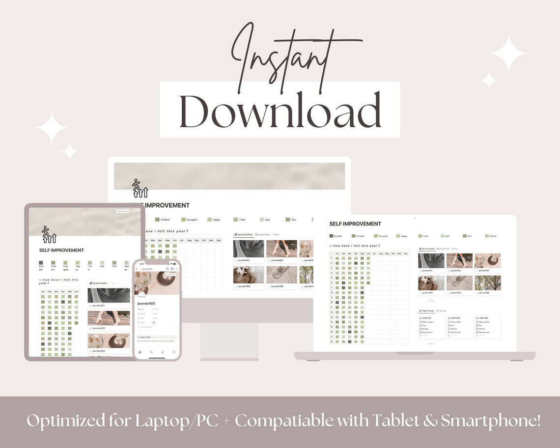 Notion Template Habit Tracker Journal Mood Tracker Setup Layout, Notion ...