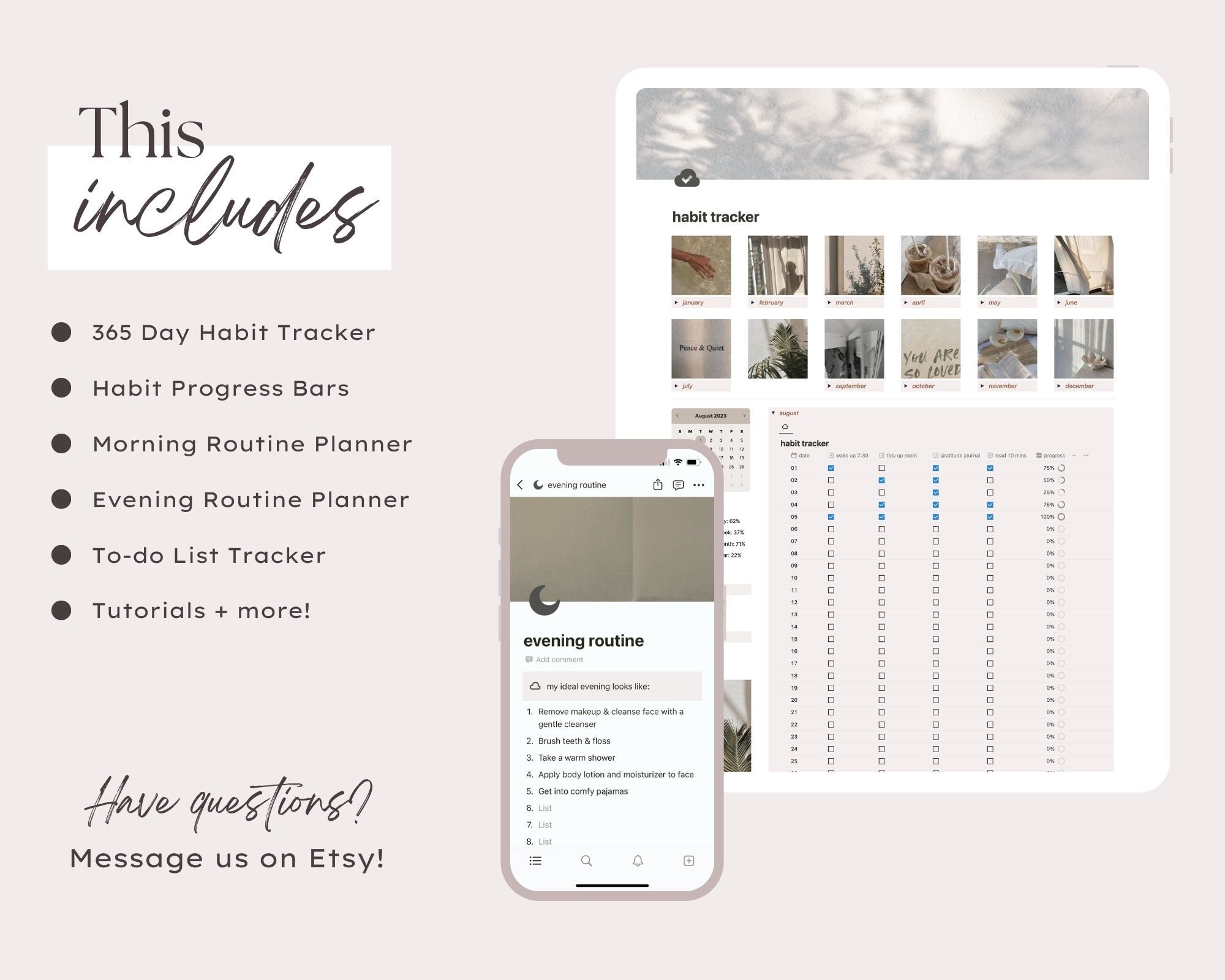 Habit Tracker Notion Template, Notion Dashboard Setup Layout, Notion ...