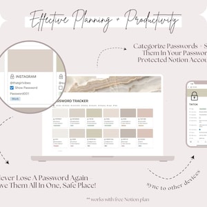 Password Organizer Tracker Notion Template, Password Log List Keeper, Password Manager Password ...