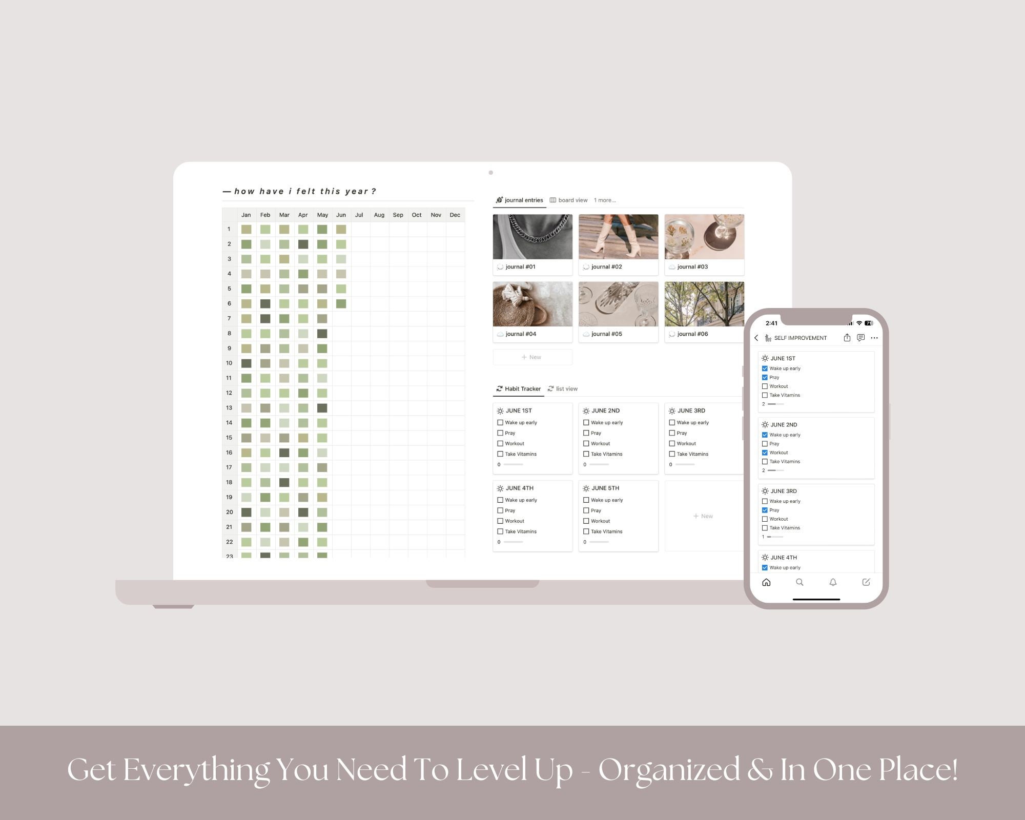 Notion Template Habit Tracker Journal Mood Tracker Setup Layout, Notion ...