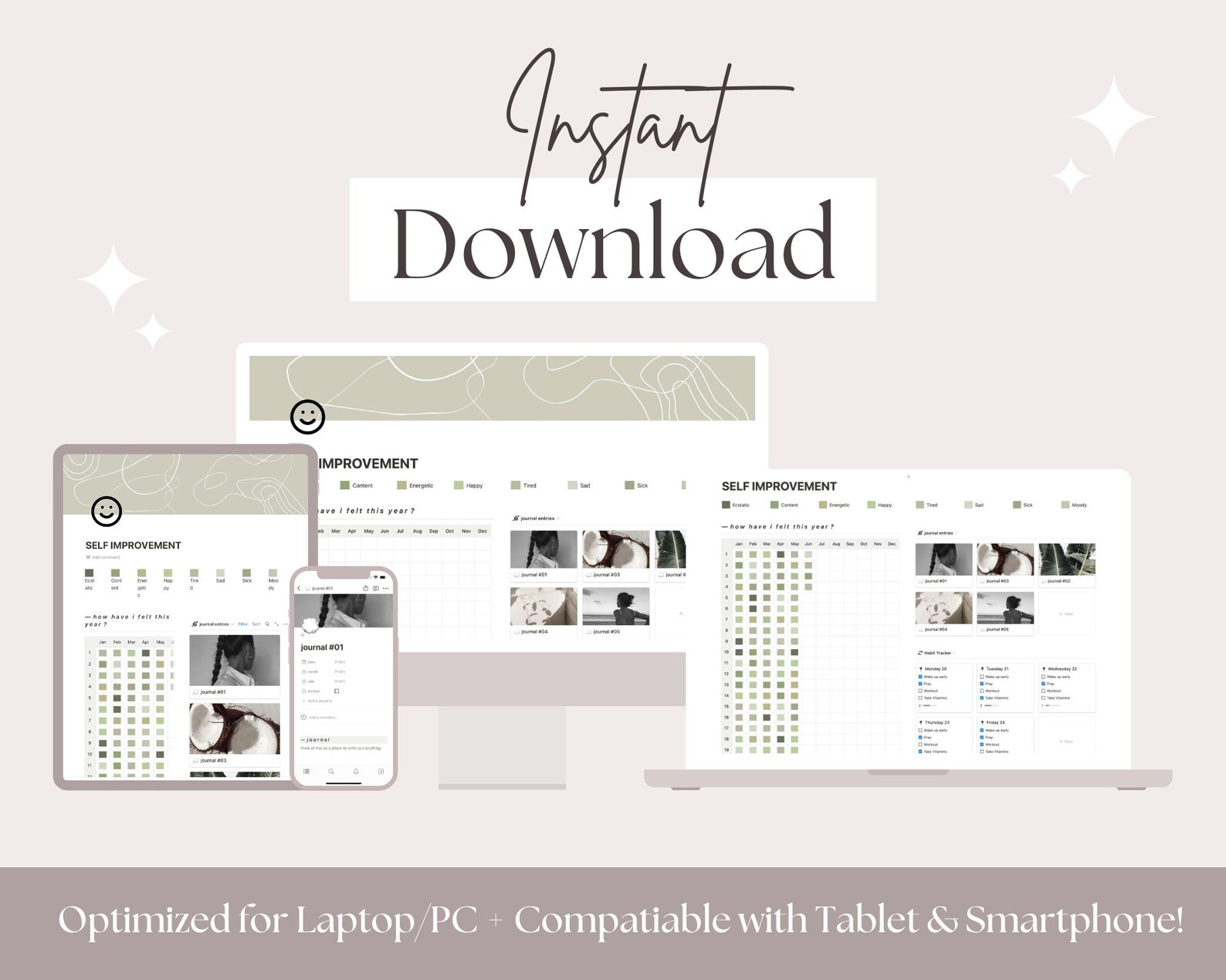 Notion Template Habit Tracker Journal Mood Tracker Setup Layout, Notion ...