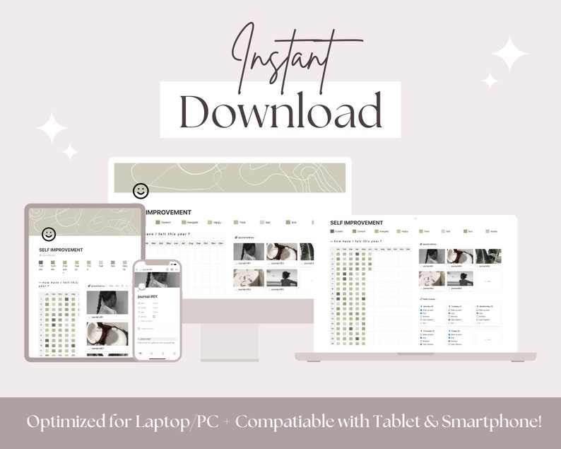 Notion Template Habit Tracker Journal Mood Tracker Setup Layout, Notion Planner, Digital Habit ...