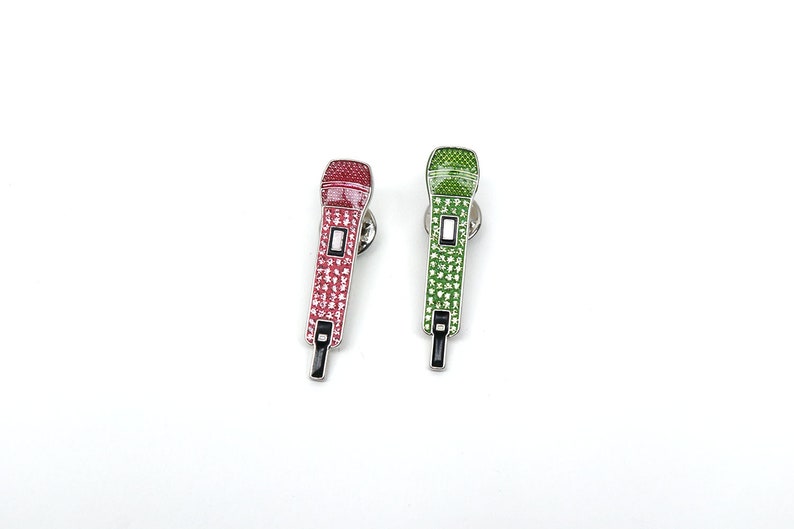 Crystal Microphone Pin / BTS Jin Edition / Swarovski Crystal - Etsy