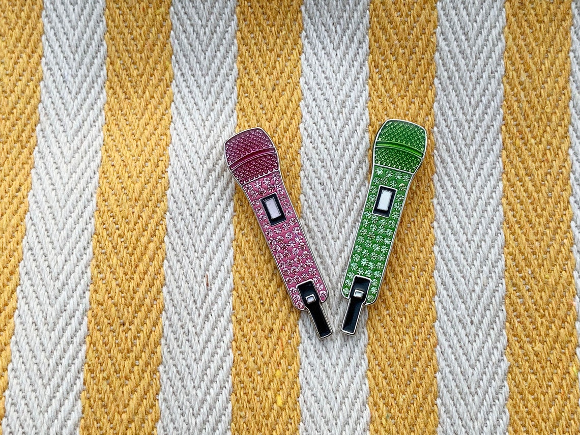 Crystal Microphone Pin / BTS Jin Edition / Swarovski Crystal - Etsy