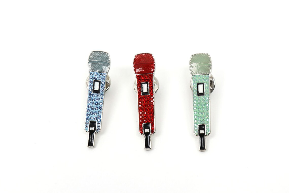 Crystal Microphone Pin / BTS J-hope Edition / Swarovski - Etsy