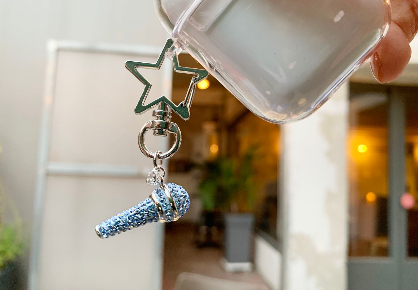 Crystal Microphone Keychainplatinum-plated Keychain / - Etsy
