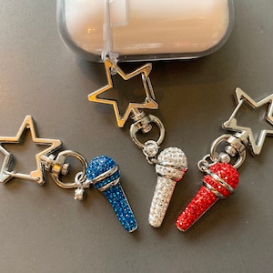 Crystal Microphone Keychain(platinum-plated Keychain) / Swarovski ...