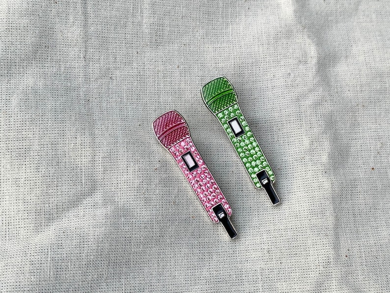Crystal Microphone Pin / BTS Jin Edition / Swarovski Crystal - Etsy