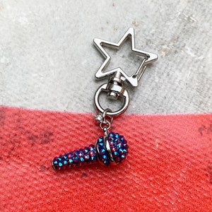 Crystal Microphone Keychain(platinum-plated Keychain) / Swarovski ...