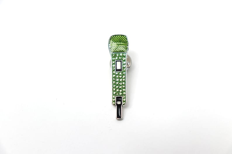 Crystal Microphone Pin / BTS Jin Edition / Swarovski Crystal - Etsy