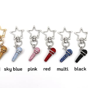 Crystal Microphone Keychain(platinum-plated Keychain) / Swarovski ...
