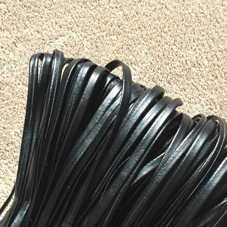 5mm Soft Flat Pu Leather Cord, Black Leather Cord, Genuine Leather Cord ...
