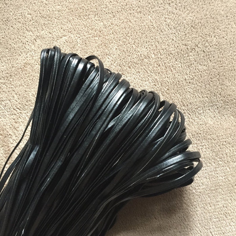 5mm Soft Flat Pu Leather Cord, Black Leather Cord, Genuine Leather Cord ...
