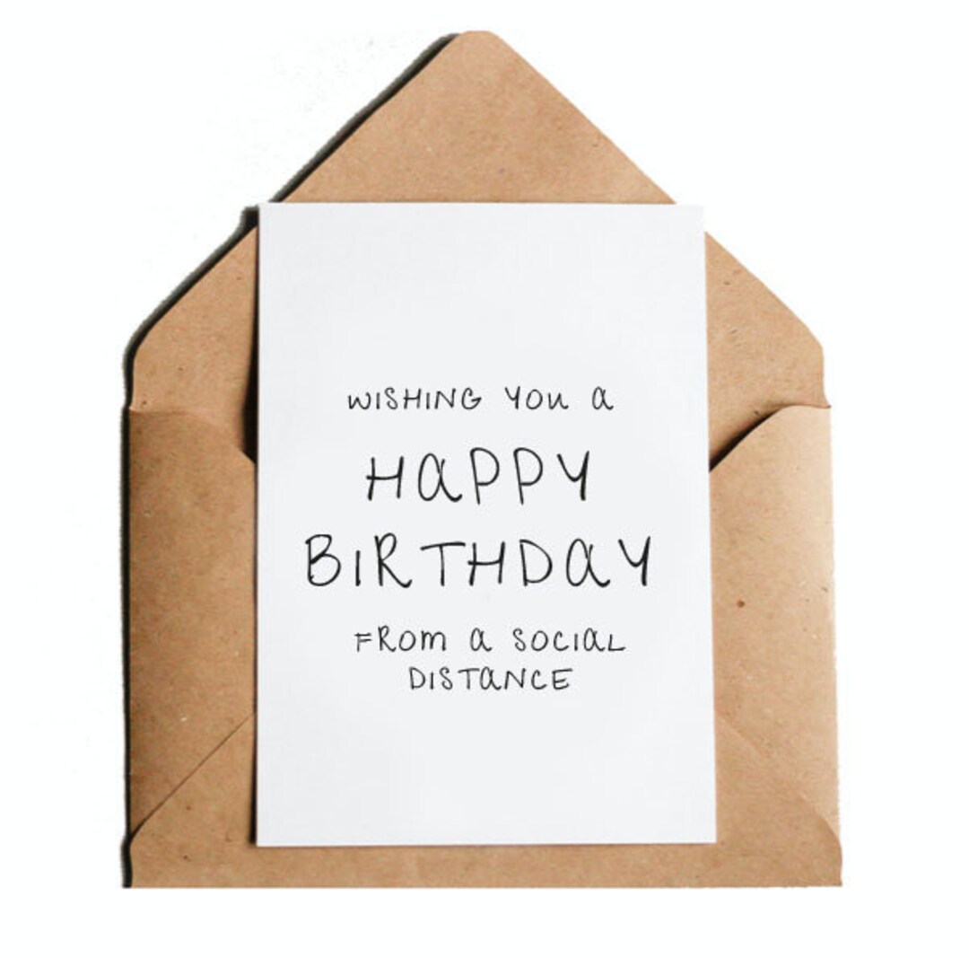 Social Distancing Birthday Card, Card, Funny Birthday Card, Isolation ...