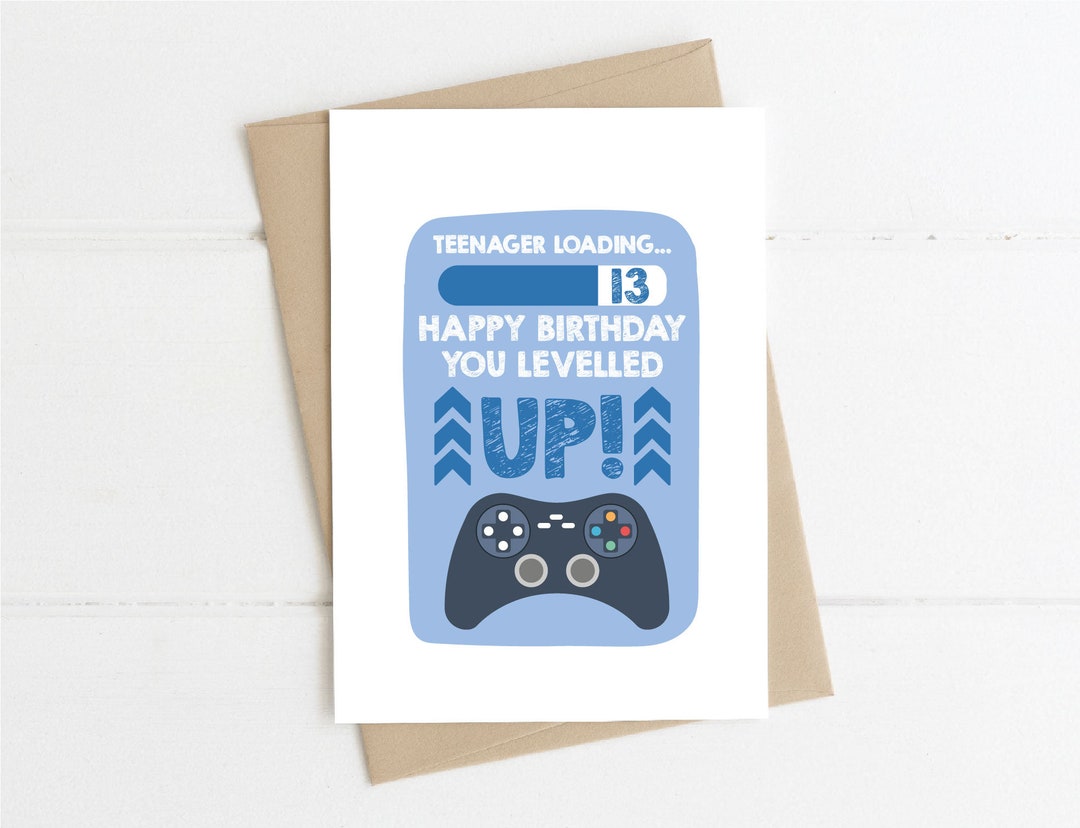 Levelled up Birthday Card, Video Game Birthday, Teenager Gamer Card ...