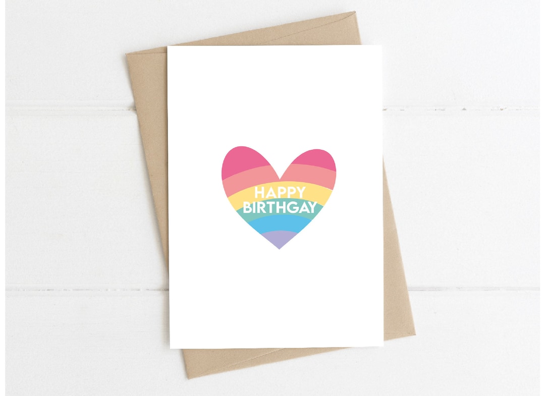 Birthday Card, Gay Happy Birthday, Gay Birthday, LGBTQ Birthday ...