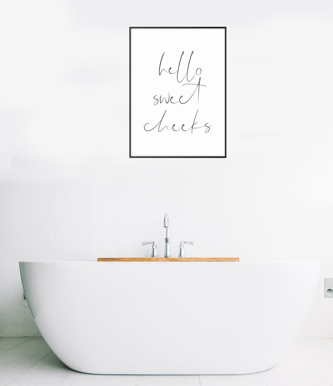 Hello Sweet Cheeks Bathroom Print Home Decor Bathroom Sign - Etsy