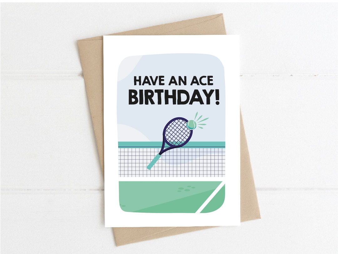 Tennis Birthday Card, Happy Birthday Card, Best Friend, Tennis, Ace ...