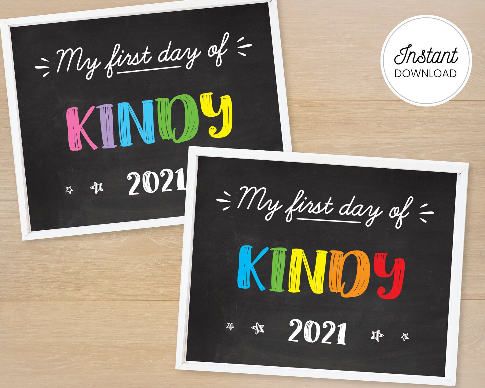 1st Day Of KINDY School Chalkboard Sign Printable Back To Etsy