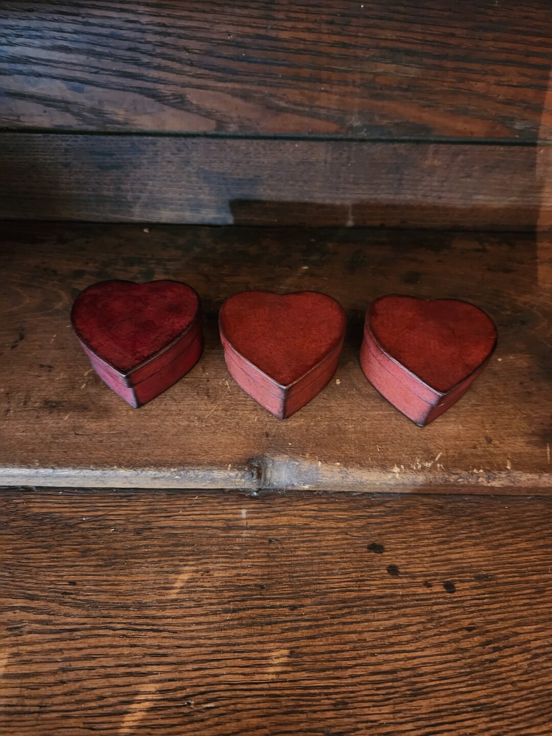 Primtive Hand Distressed Small Heart Box Set - Etsy