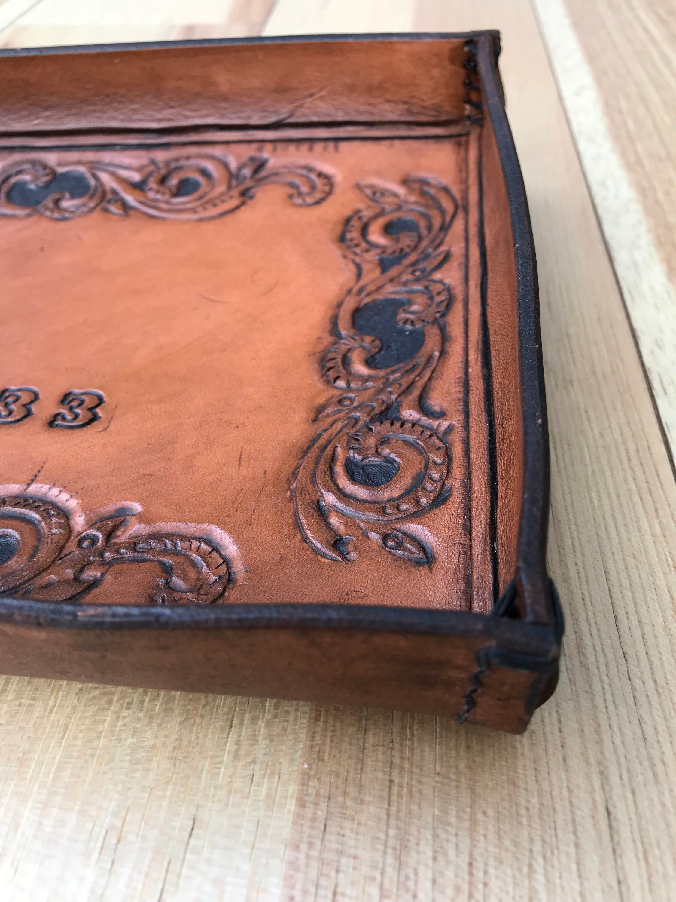 Western Style Leather Valet Tray - Etsy