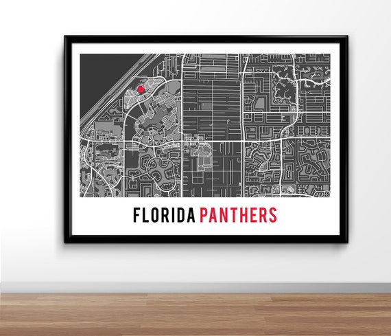 Florida Panthers Poster Hockey Poster NHL Print Gift Map | Etsy