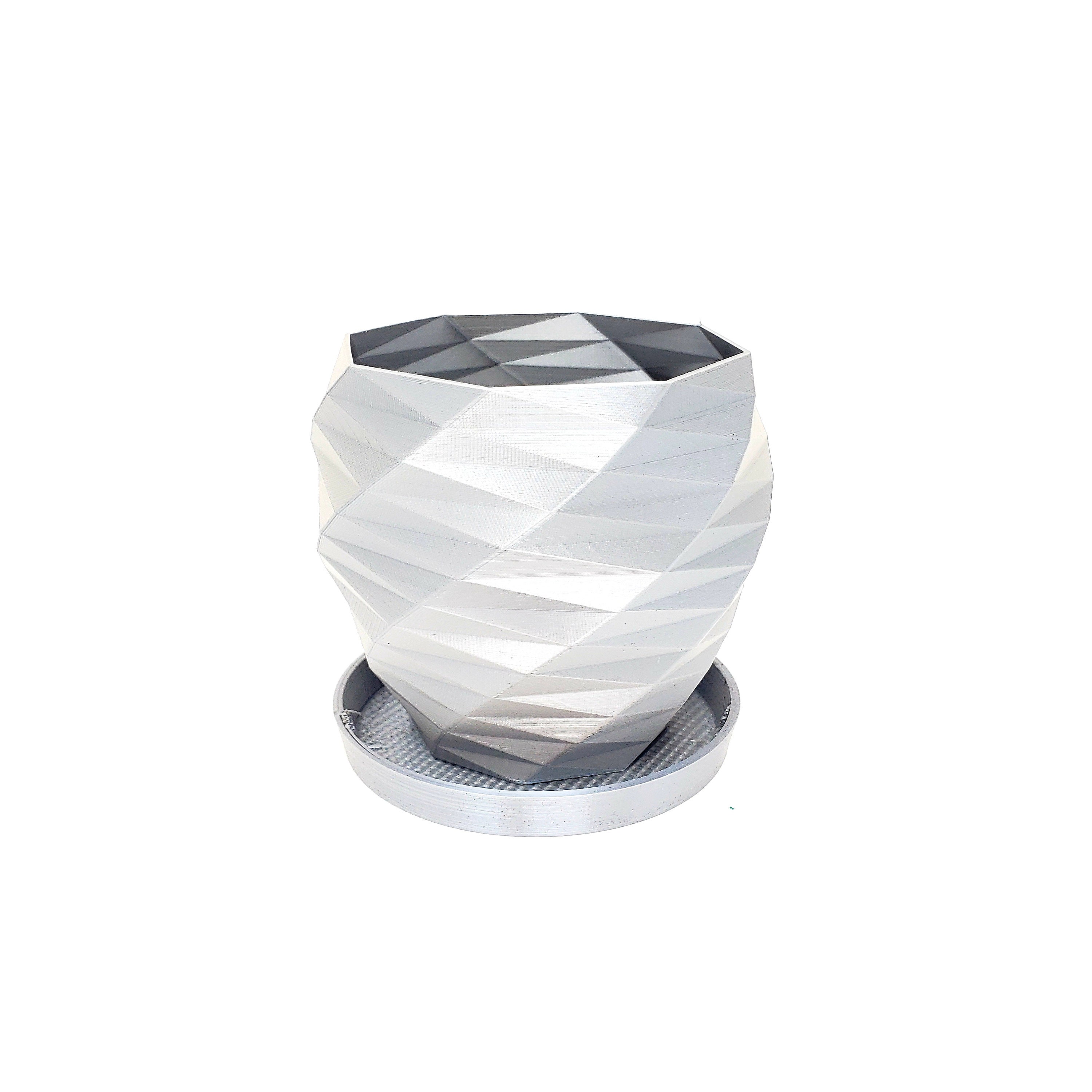 SET OF 3 3D Printed Geometric Mini Plant Pots Modern | Etsy