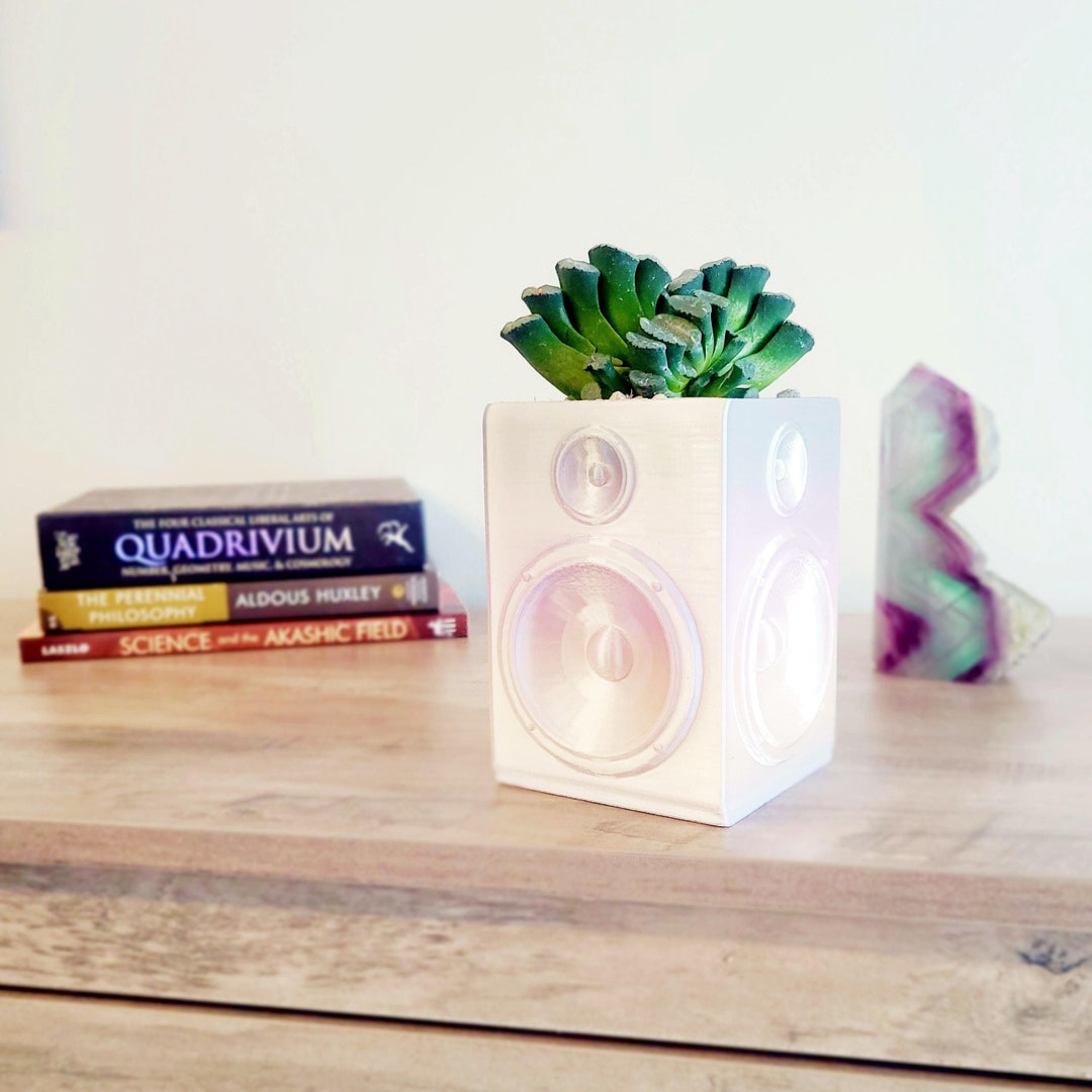 3D Printed Speaker Planter - Unique Succulent Plant Pot for Desk or ...