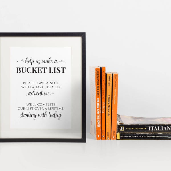 Bucket List Wedding Sign - Etsy