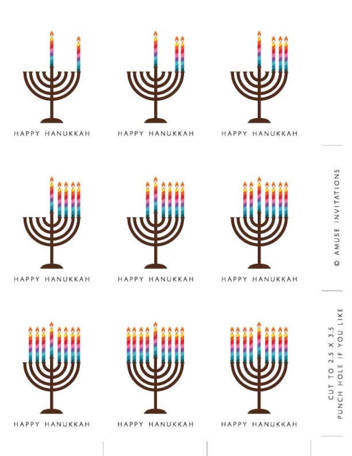 Hanukkah Tags, Printable Hanukkah Tags, Hanukkah Gift Tags, Instant ...