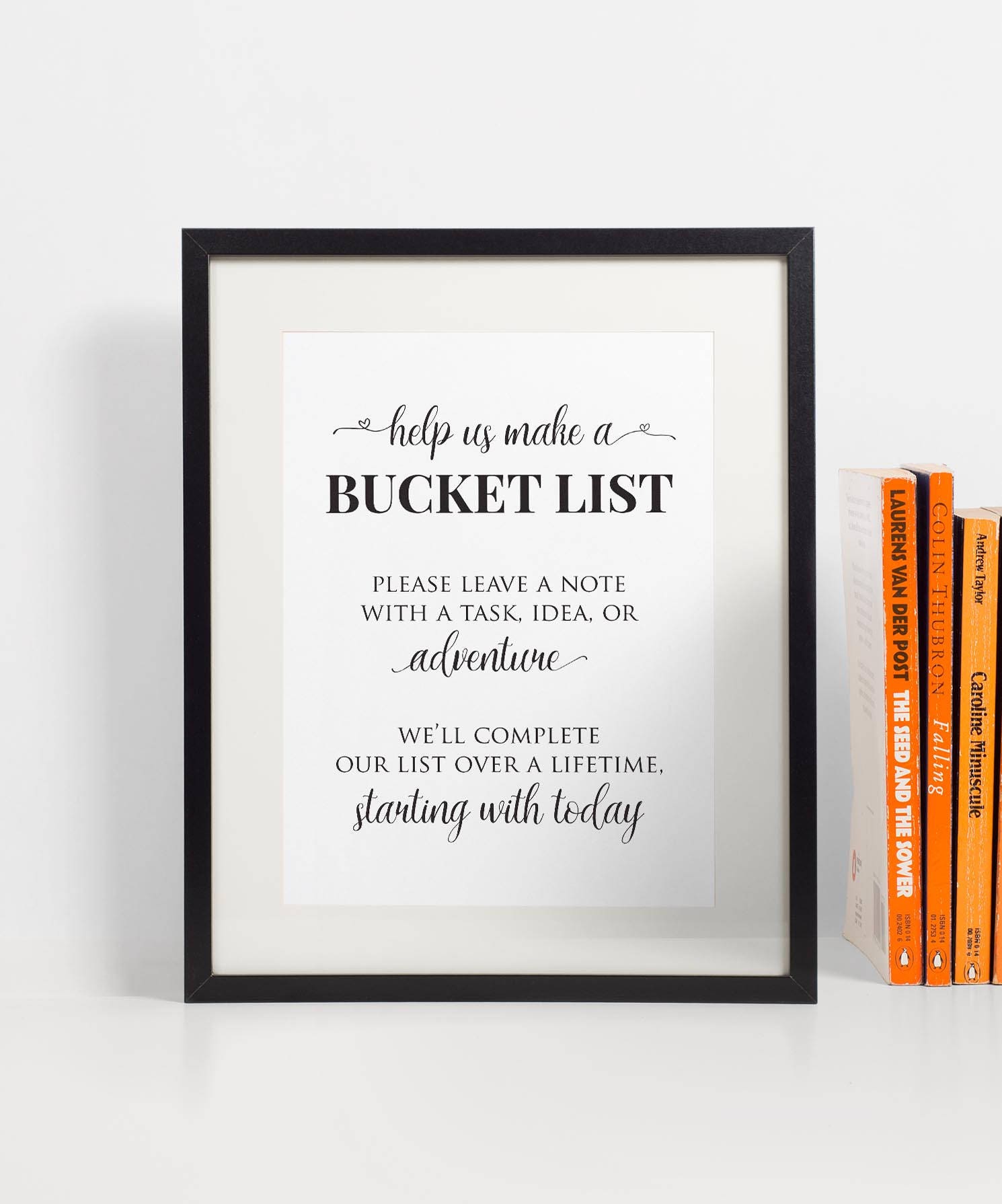 Bucket List Sign, Wedding Bucket List, Bucket List, Bucket List Wedding ...