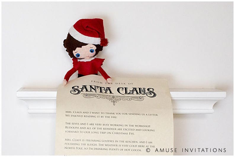 Elf Delivers Letter From Santa, Elf Letter, Christmas Elf Accessories ...
