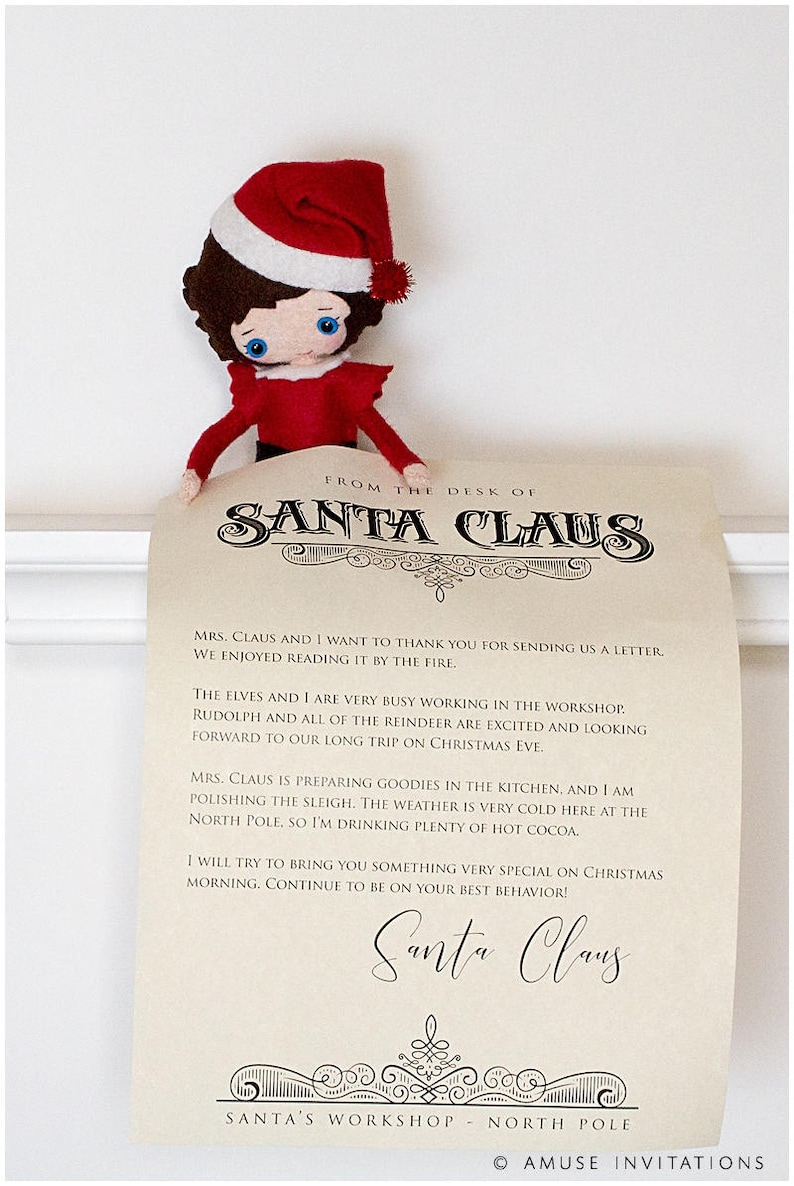 Elf Delivers Letter From Santa, Elf Letter, Christmas Elf Accessories ...