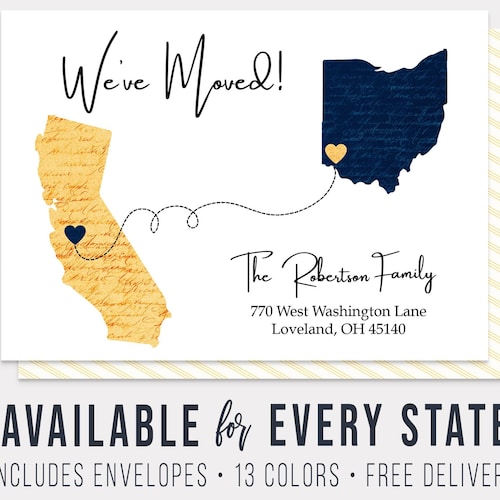 Custom Moving Announcement Card/just Moved Card/personalized - Etsy