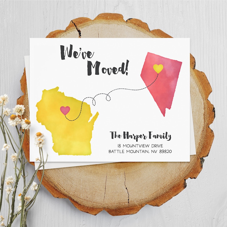 Printable New Address Cards Moving Announcement New Home - Etsy