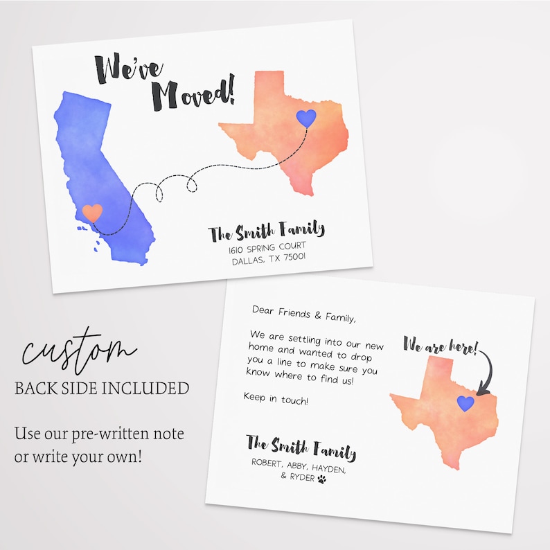 Printable New Address Cards Moving Announcement New Home - Etsy