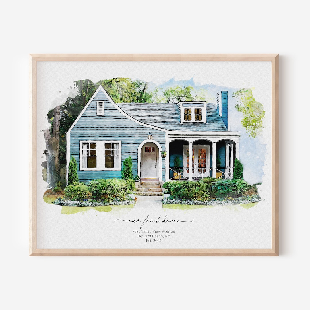 Custom House Drawing, House Painting, Custom House Portrait From Photo ...