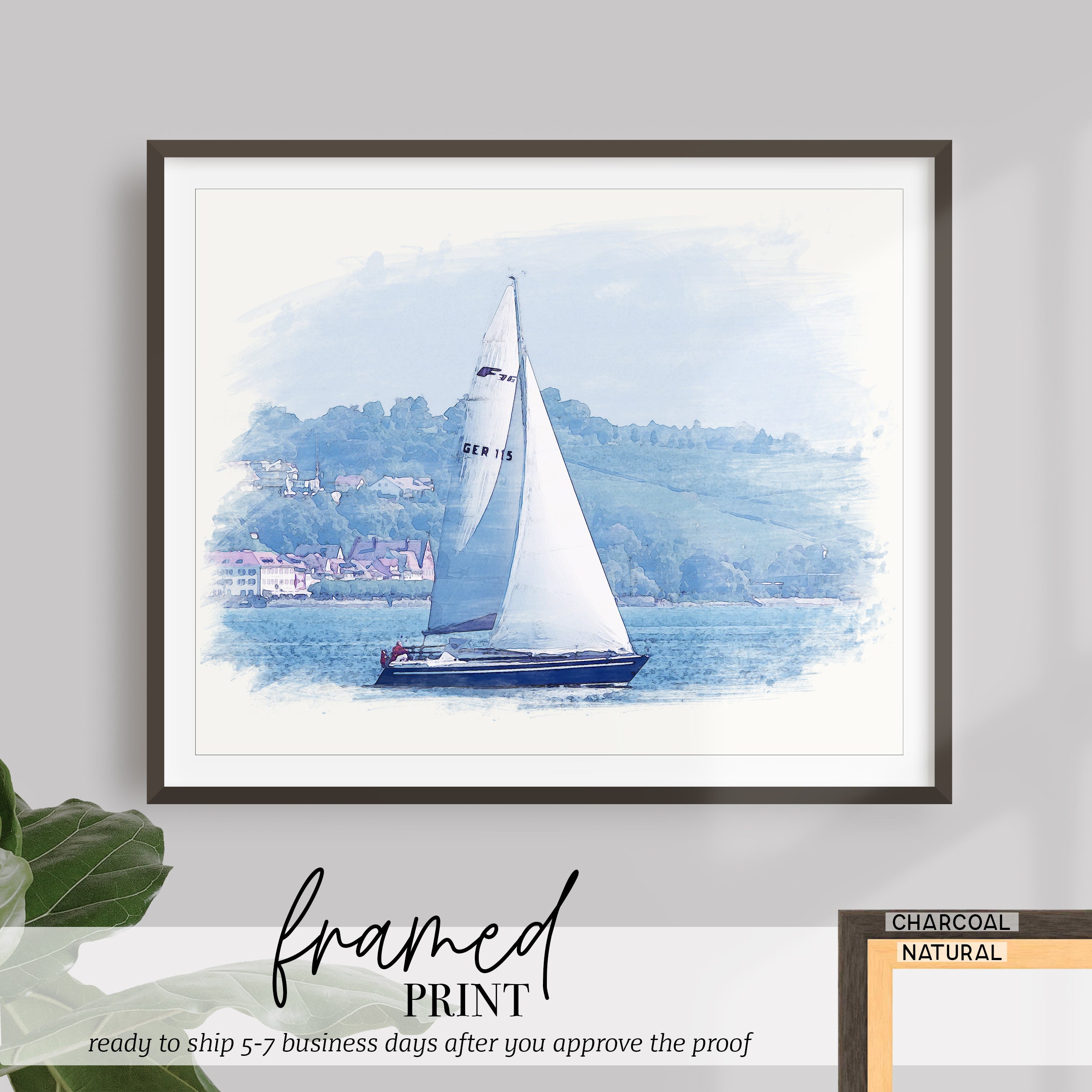 Custom Boat Portrait Sailing Boat Art Custom Boat Drawing | Etsy