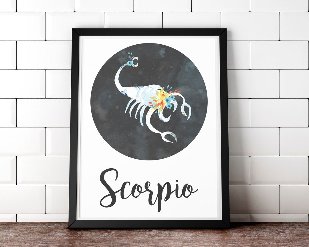 Scorpio, Wall Art, Zodiac Gift, Printable Art, Scorpio Print, Scorpio ...