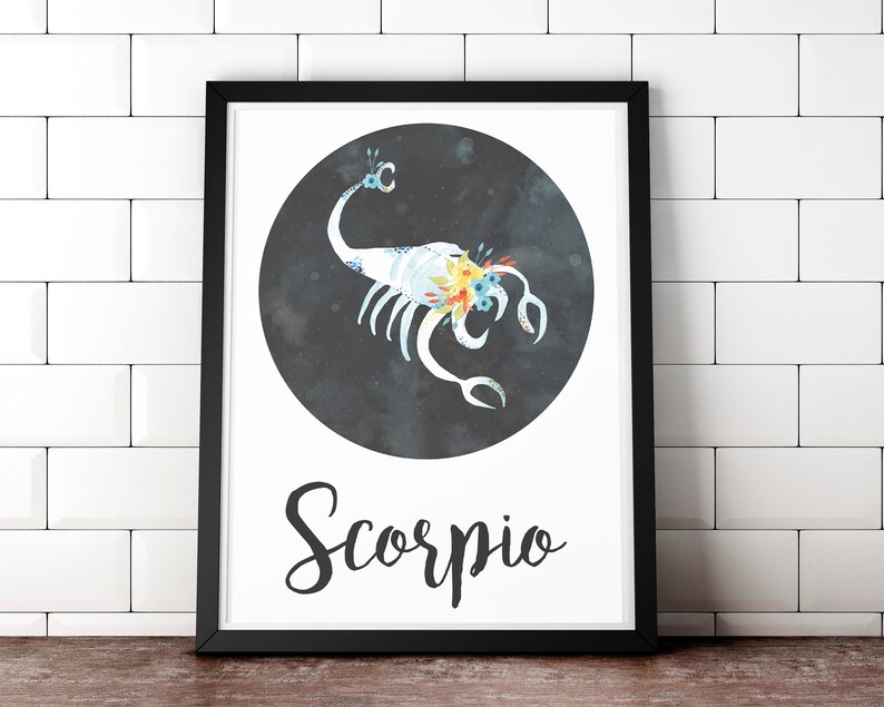 Scorpio Wall Art Zodiac Gift Printable Art Scorpio Print - Etsy