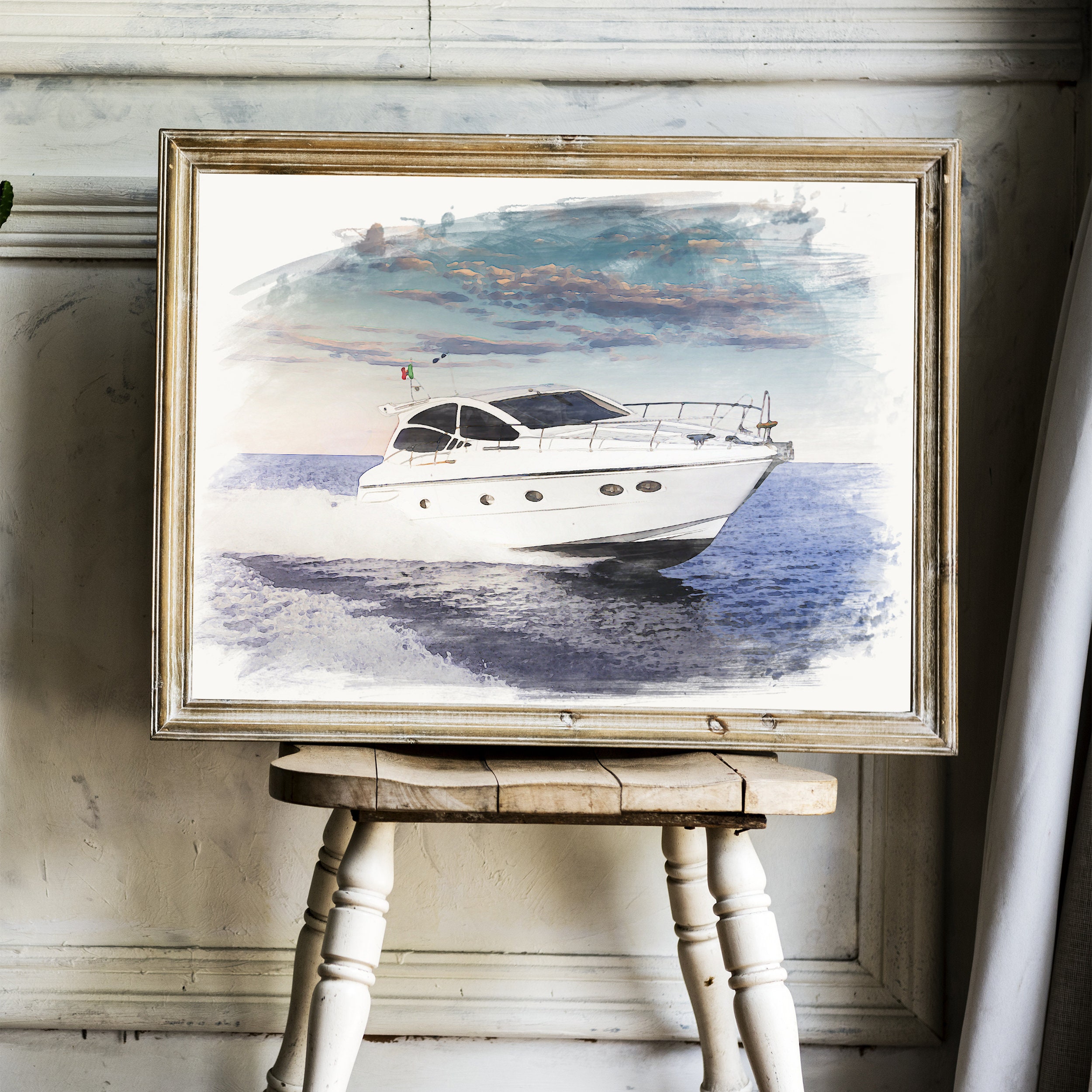 Custom Boat Portrait Sailing Boat Art Custom Boat Drawing - Etsy
