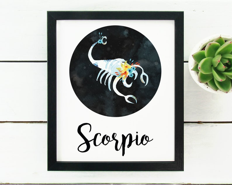 Scorpio Wall Art Zodiac Gift Printable Art Scorpio Print - Etsy