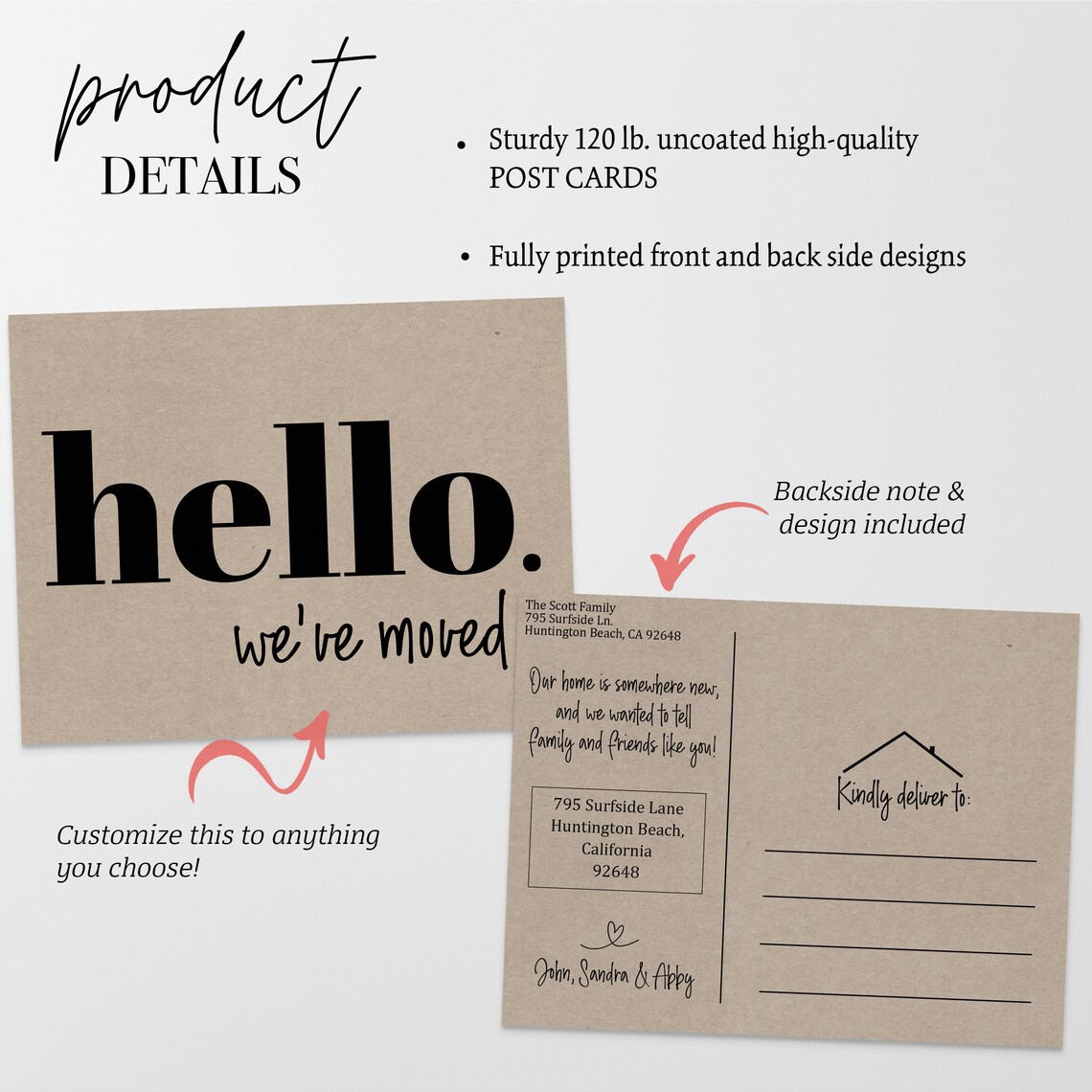 Moving Postcards Moving Announcement New Home Moving - Etsy