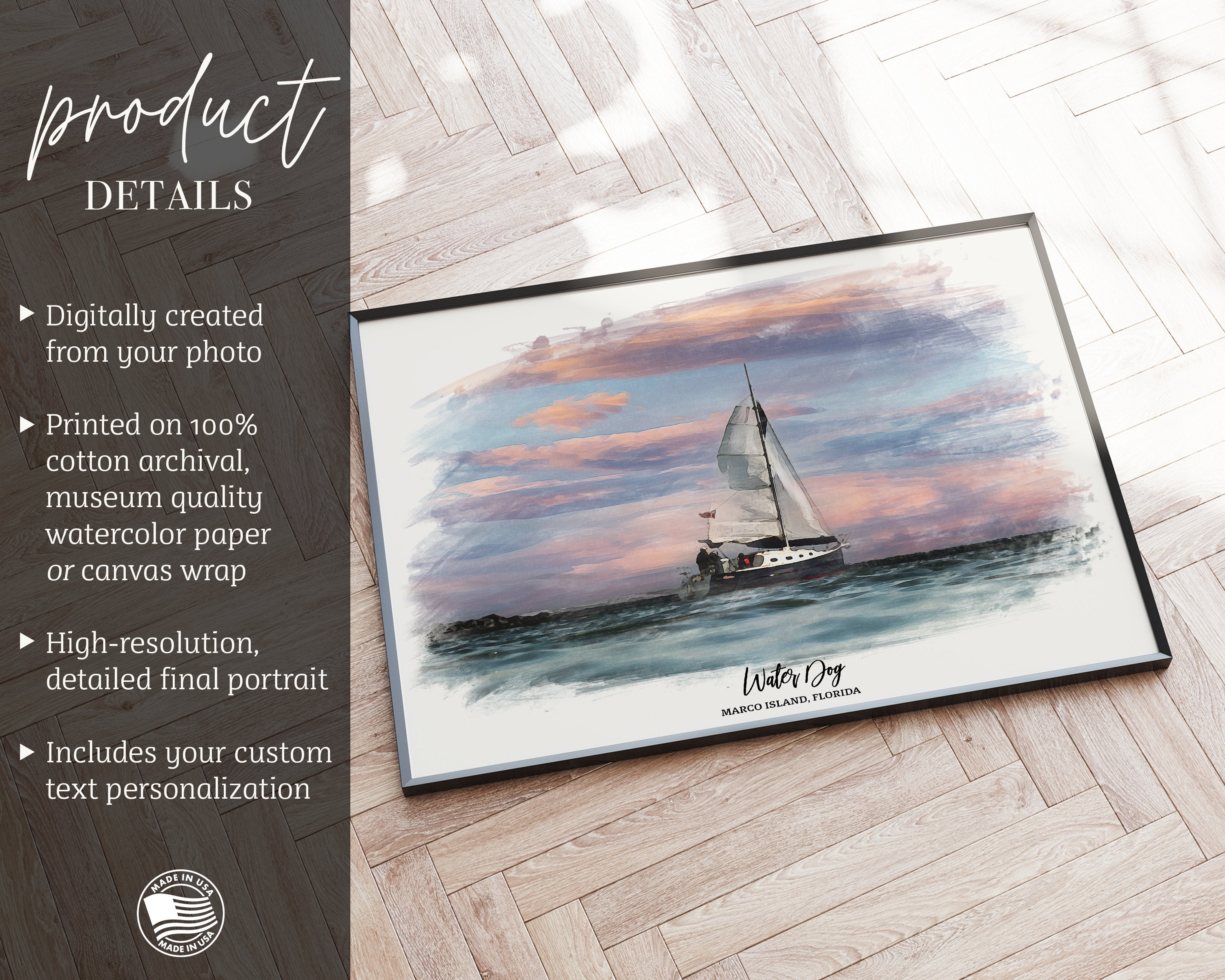 Custom Boat Portrait Sailing Boat Art Custom Boat Drawing - Etsy
