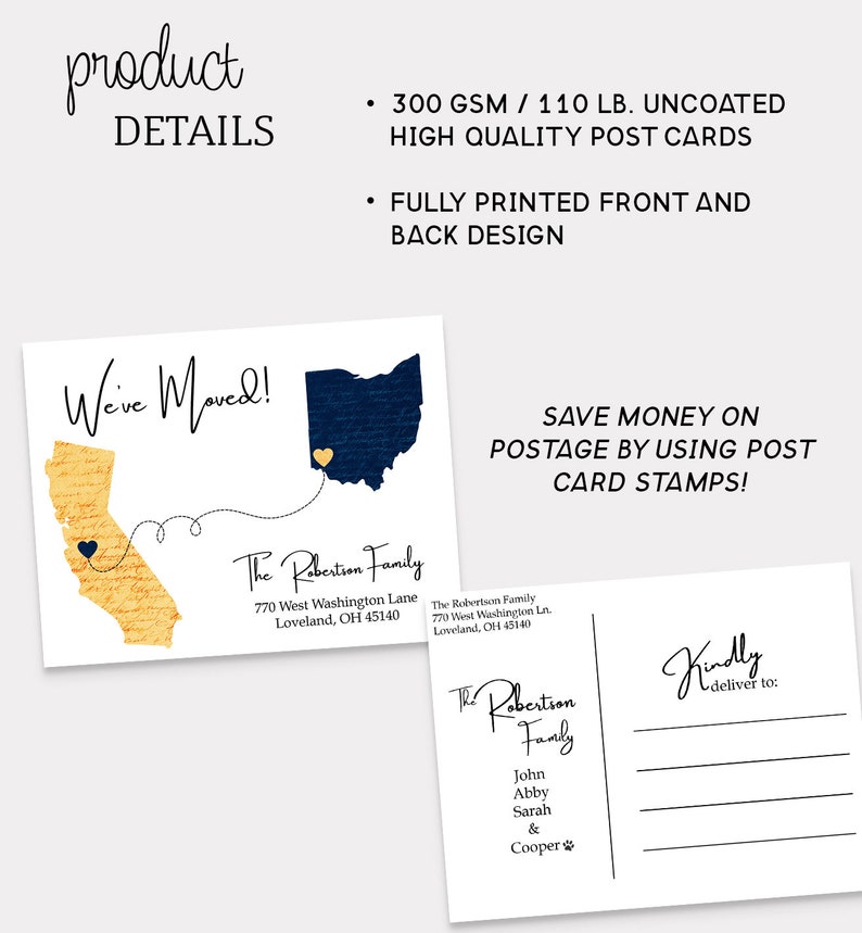 Moving Announcement, New Home, Moving Postcards, Change of Address ...