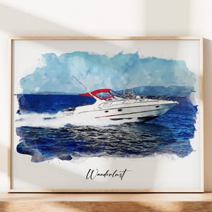 Custom Boat Portrait | Sailing Boat Art | Custom Boat Drawing | Boat ...