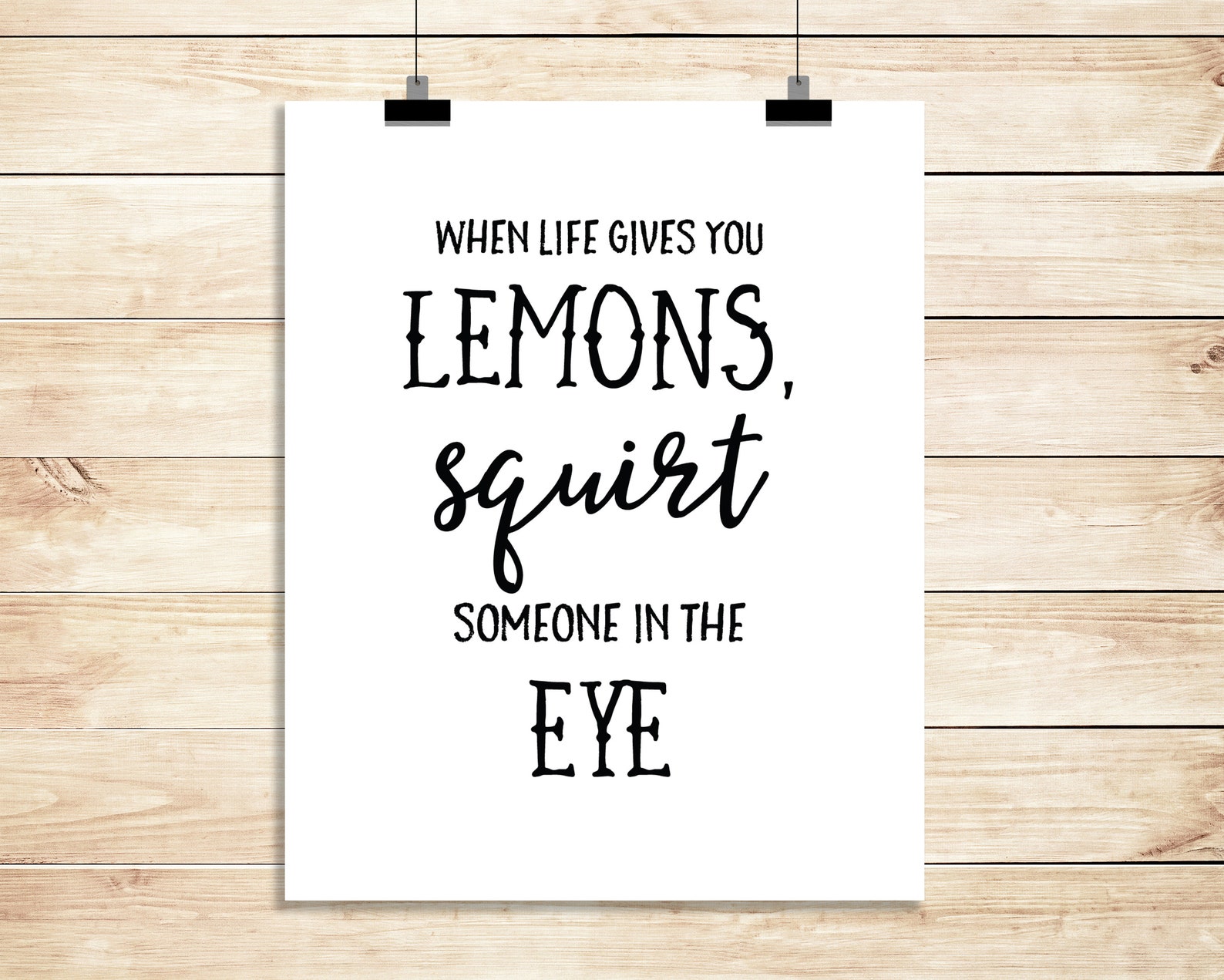 When Life Gives You Lemons Lemon Print Kitchen Art Poster | Etsy
