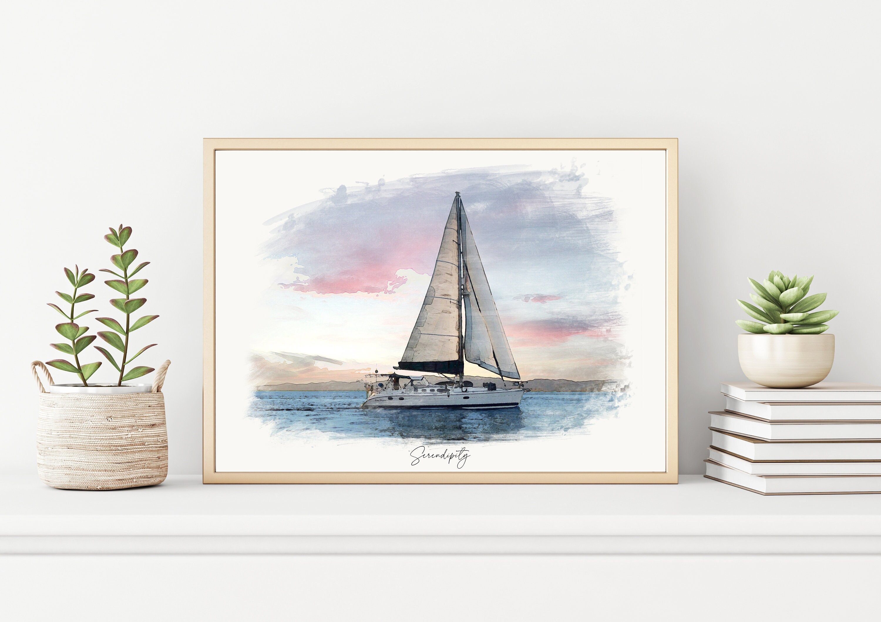 Custom Boat Portrait Sailing Boat Art Custom Boat Drawing - Etsy