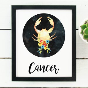 Cancer Wall Art Zodiac Gift Printable Art Zodiac Print - Etsy