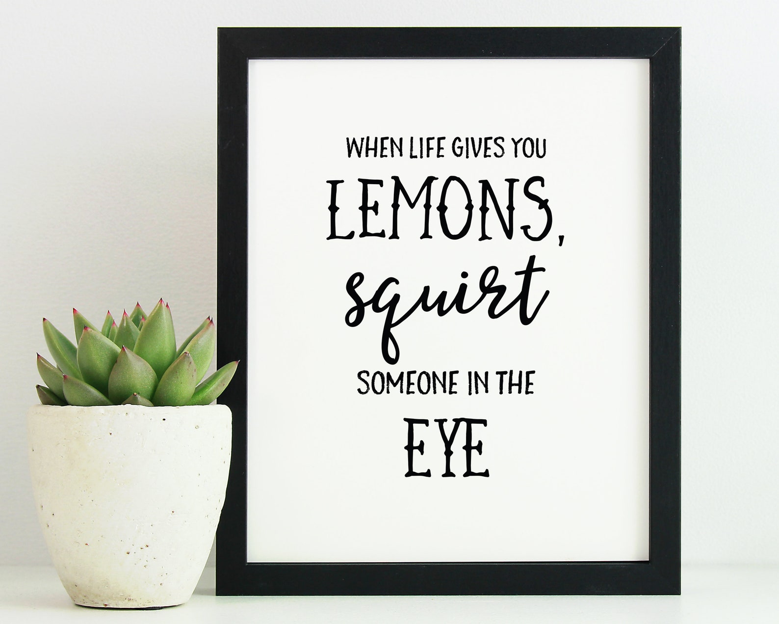 When Life Gives You Lemons Lemon Print Kitchen Art Poster | Etsy